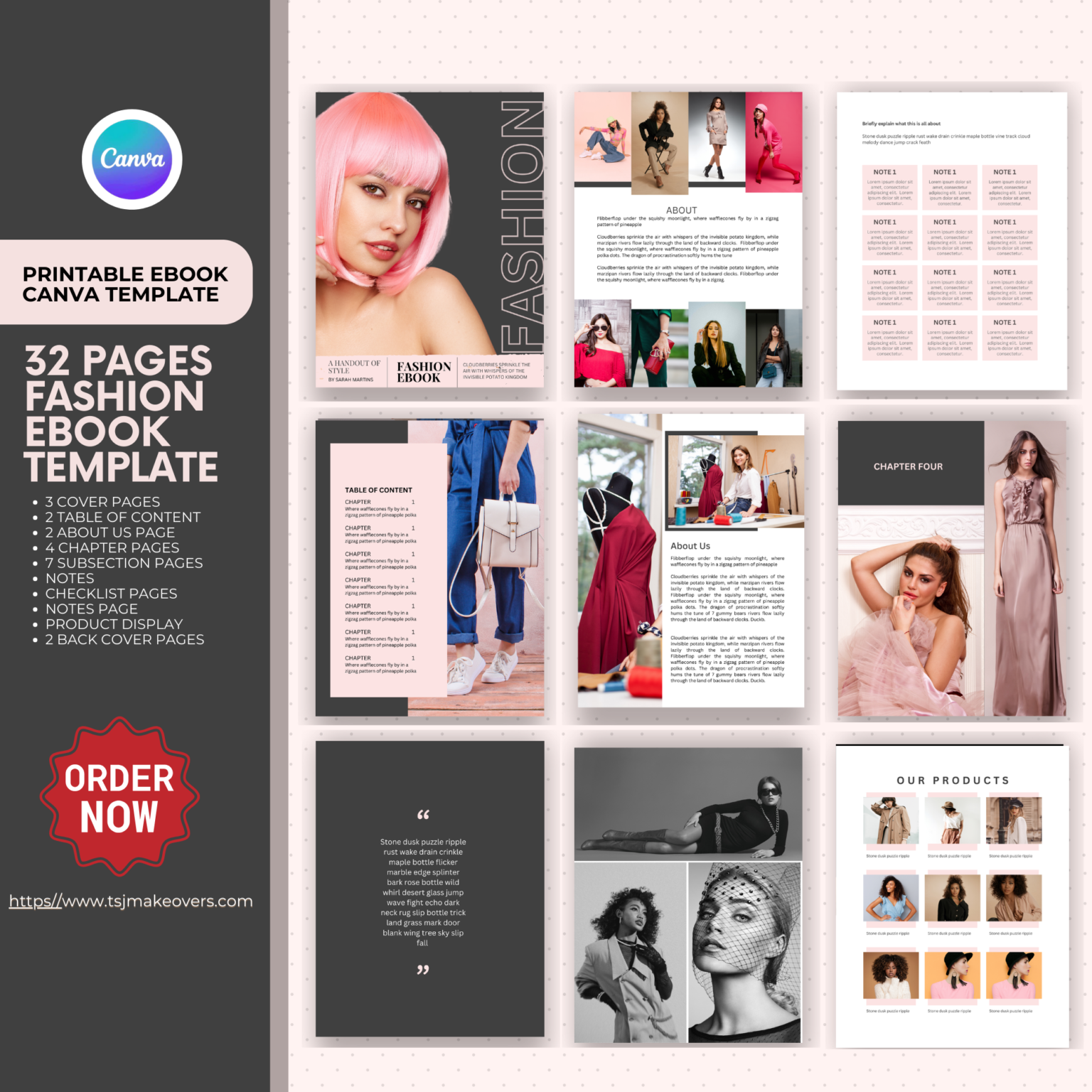 Fashion Lookbook Template for Canva ('Nova') | Style Guide | TSJ Makeovers