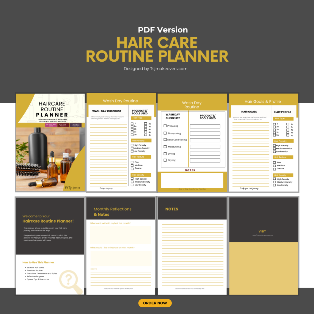 Hair Care Routine Planner - TsjMakeovers.Com